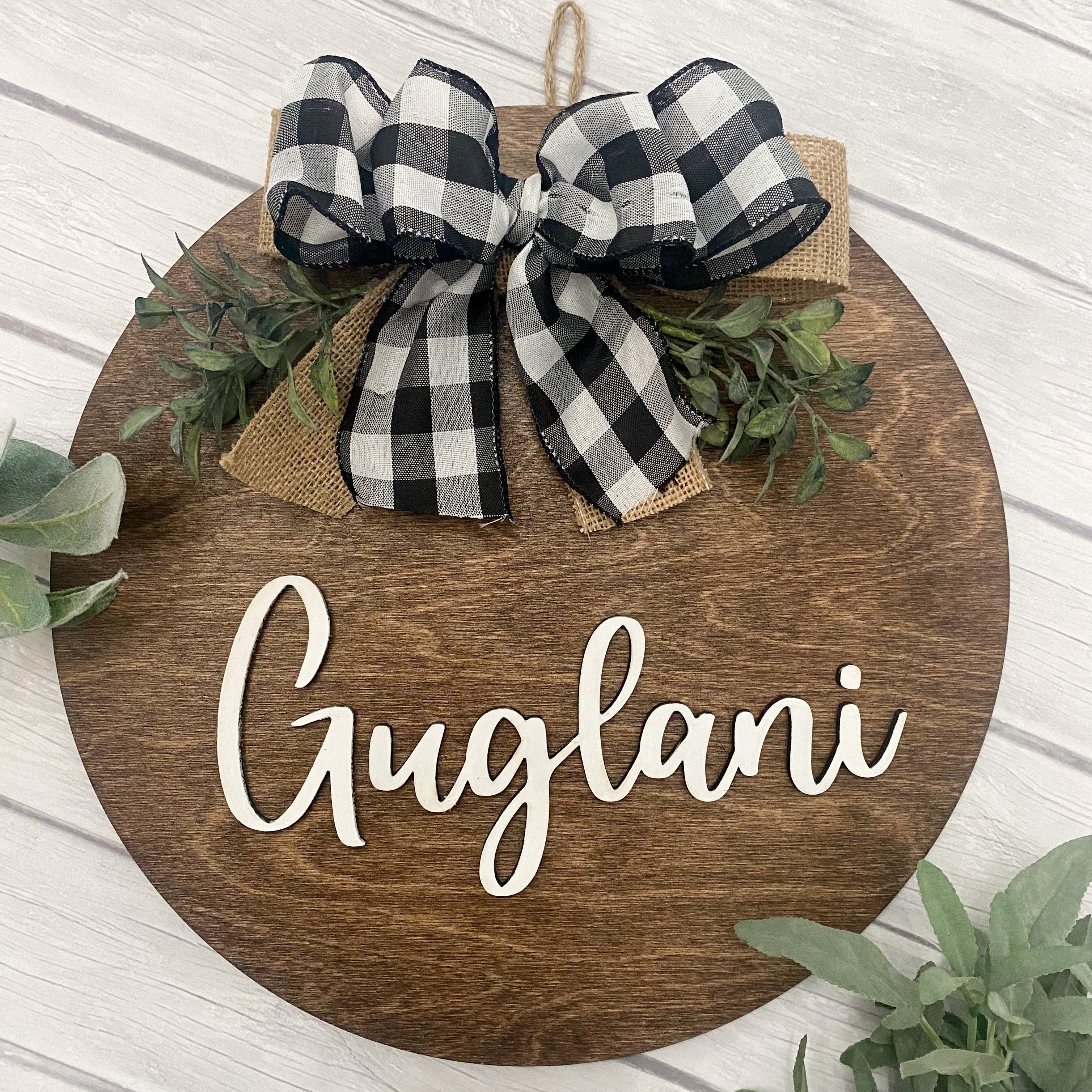 Personalized Round Family Wall Sign, Custom 3D Wood Sign